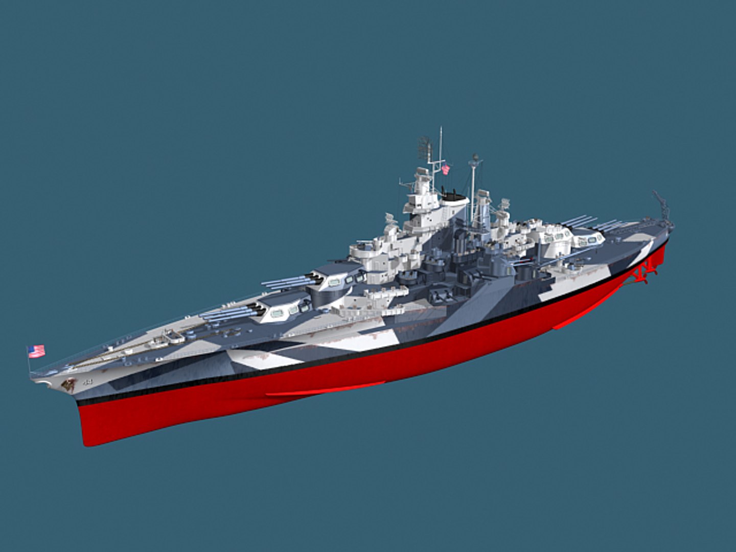 Uss California Bb-44 3d X