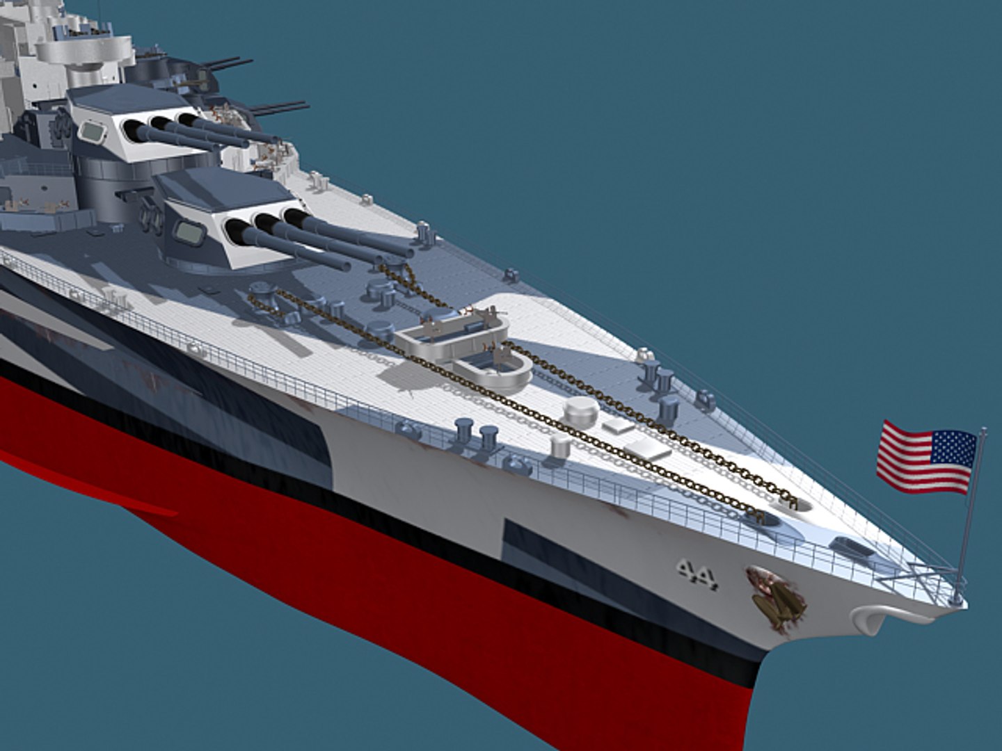 Uss California Bb-44 3d X