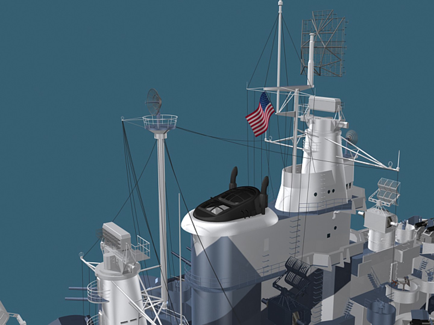 Uss California Bb-44 3d X