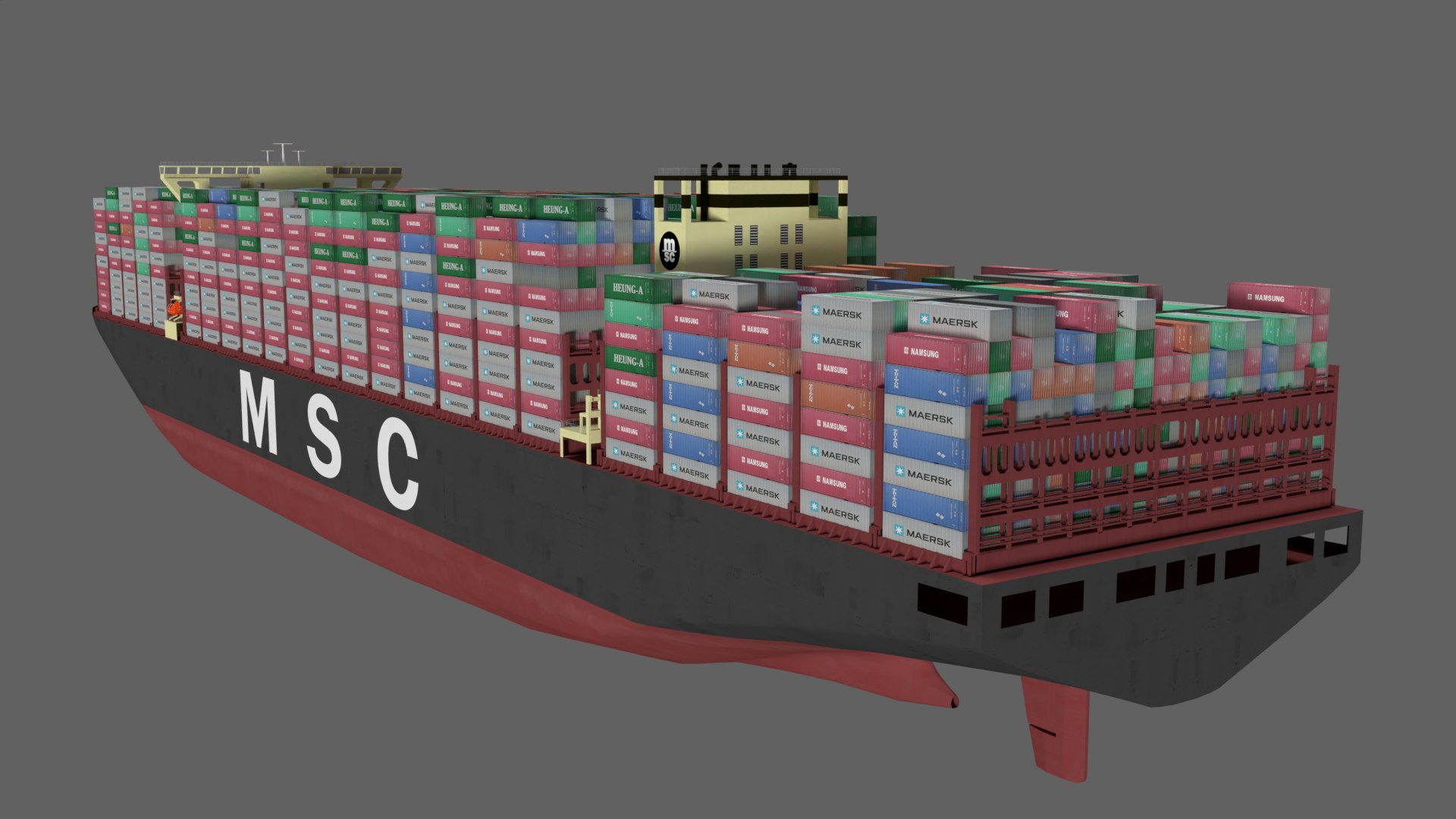 MSC Irina Container Ship Lowpoly 3D Model - TurboSquid 2057117