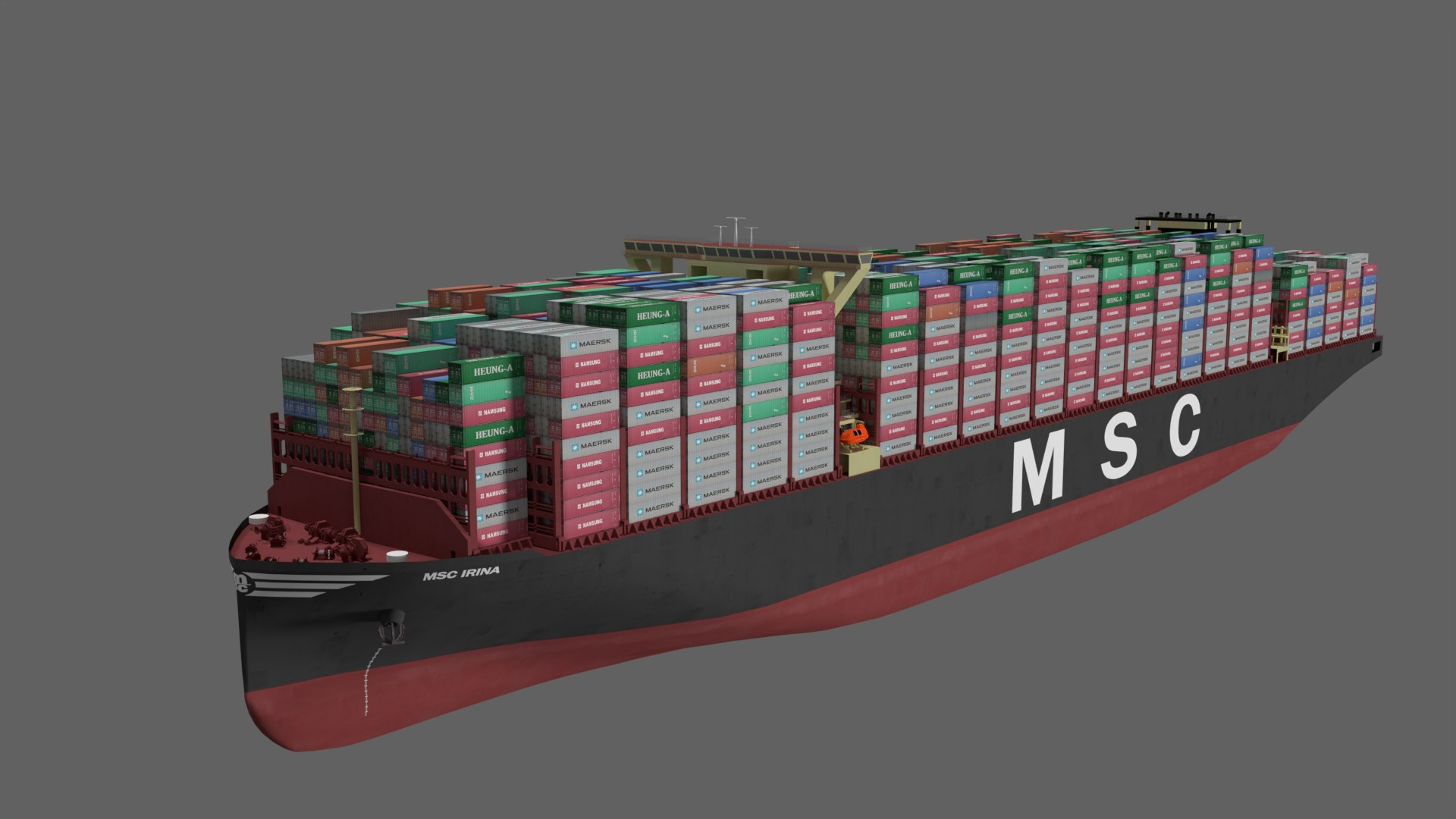MSC Irina Container Ship Lowpoly 3D Model - TurboSquid 2057117
