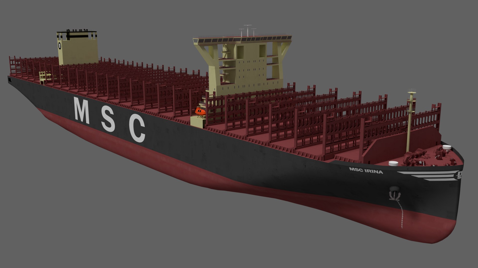 MSC Irina Container Ship Lowpoly 3D Model - TurboSquid 2057117