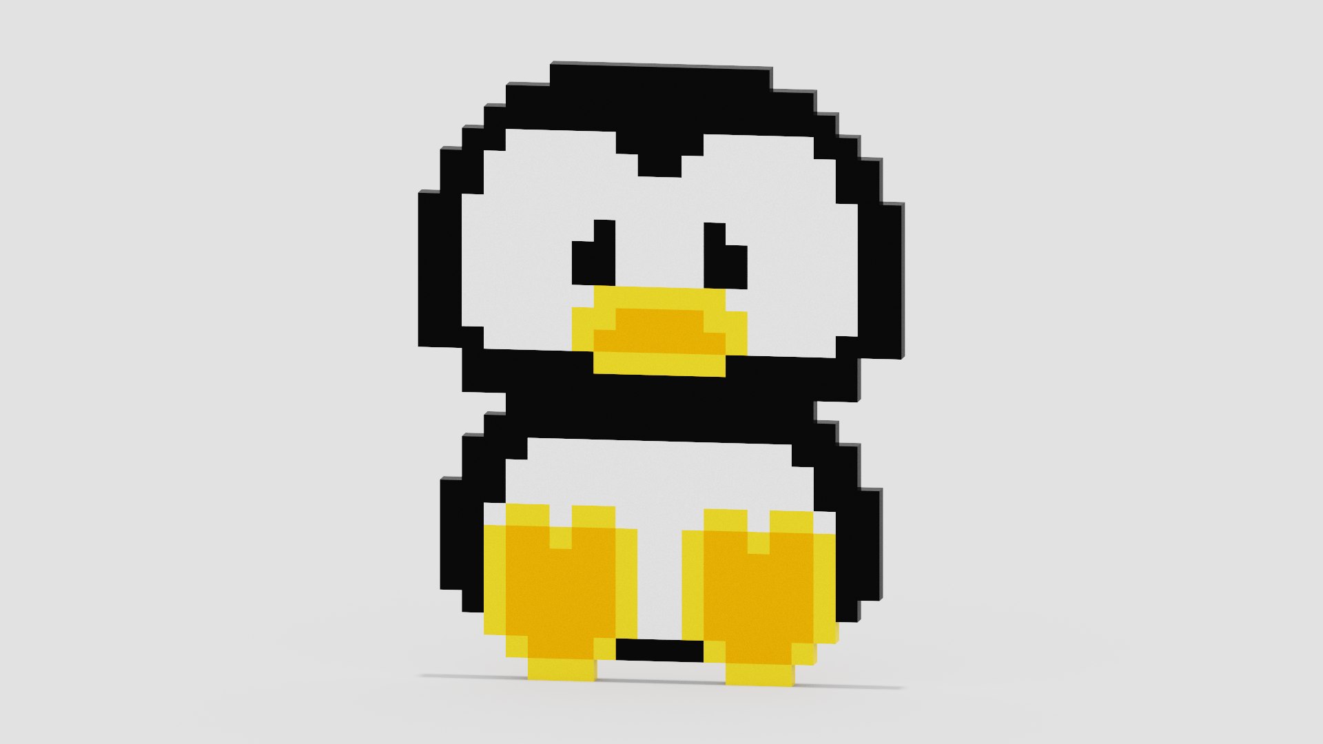 Pixel Penguin Symbol 3D Model - TurboSquid 1902245