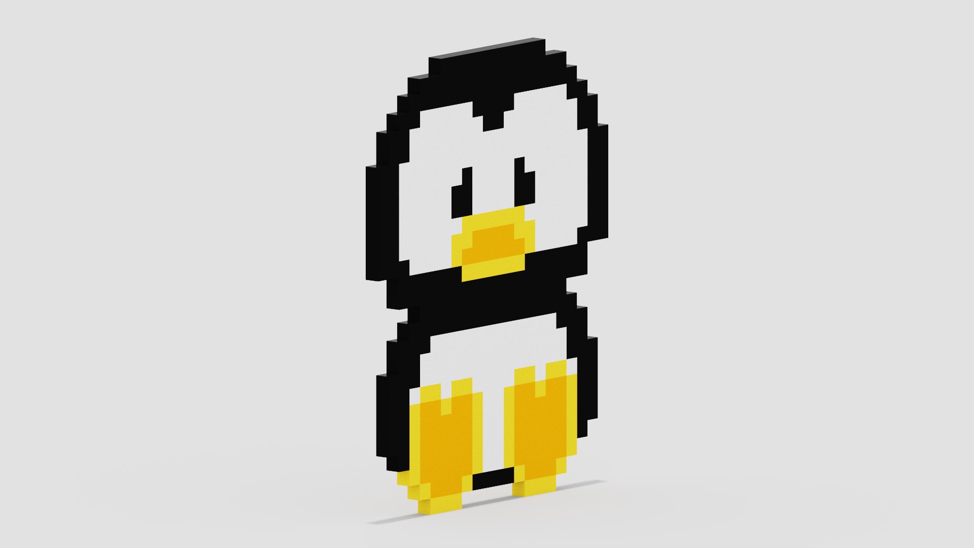 Pixel Penguin Symbol 3D Model - TurboSquid 1902245
