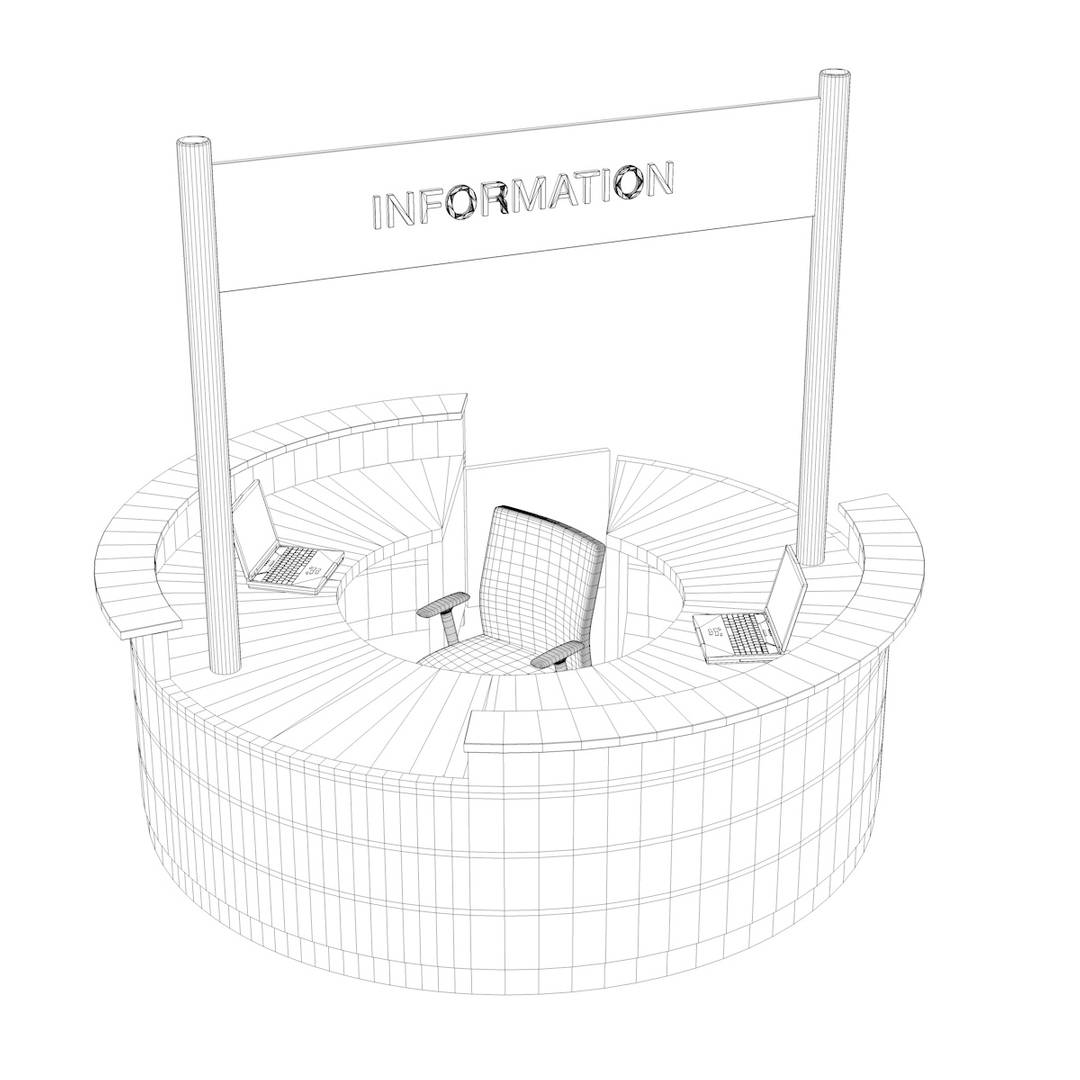 counter desk c4d