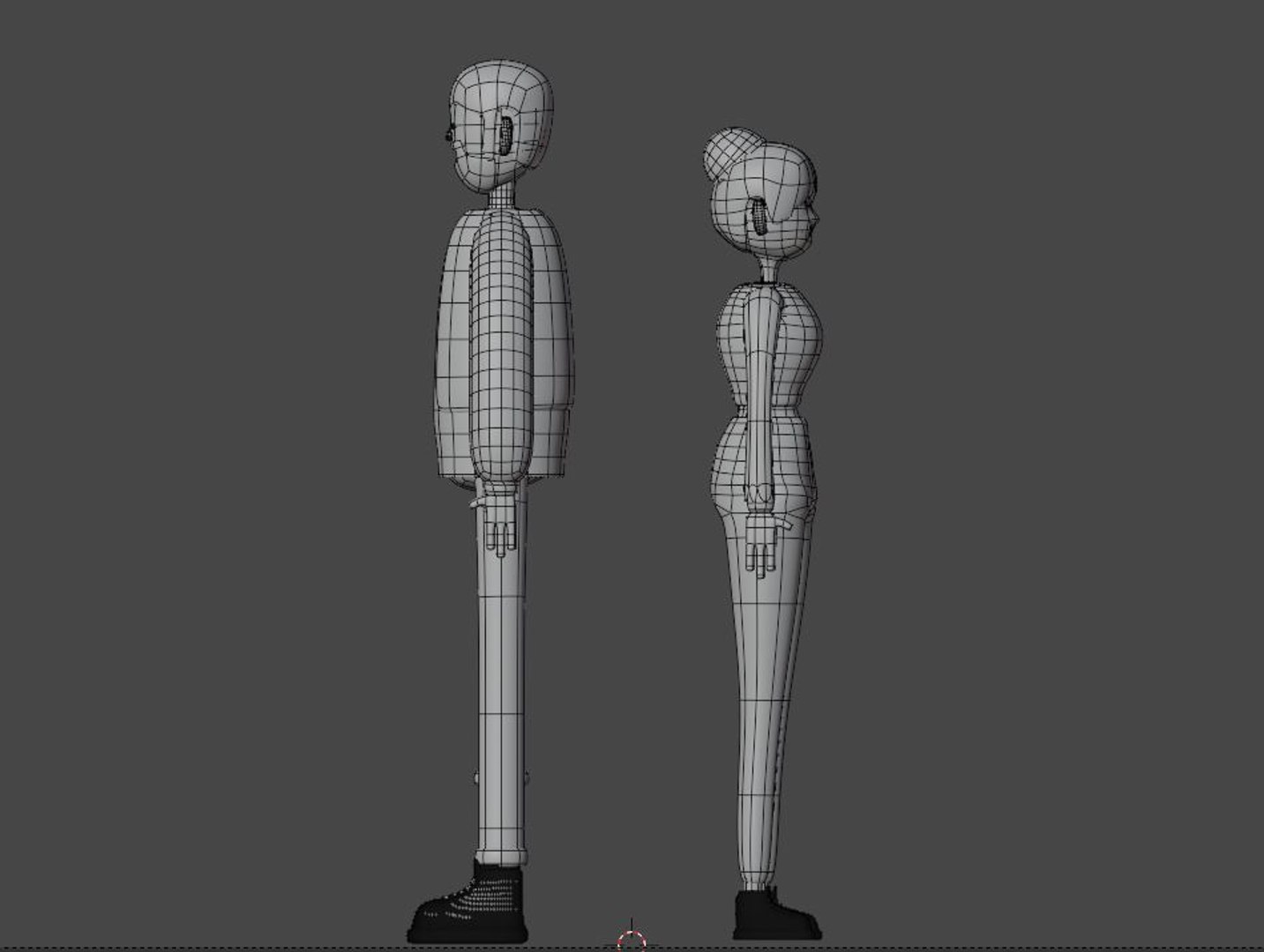 3D Male And Female Cartoon Characters Base Mesh Model - TurboSquid 1739488