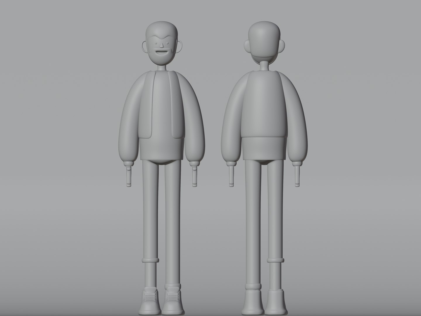 3D Male And Female Cartoon Characters Base Mesh Model - TurboSquid 1739488