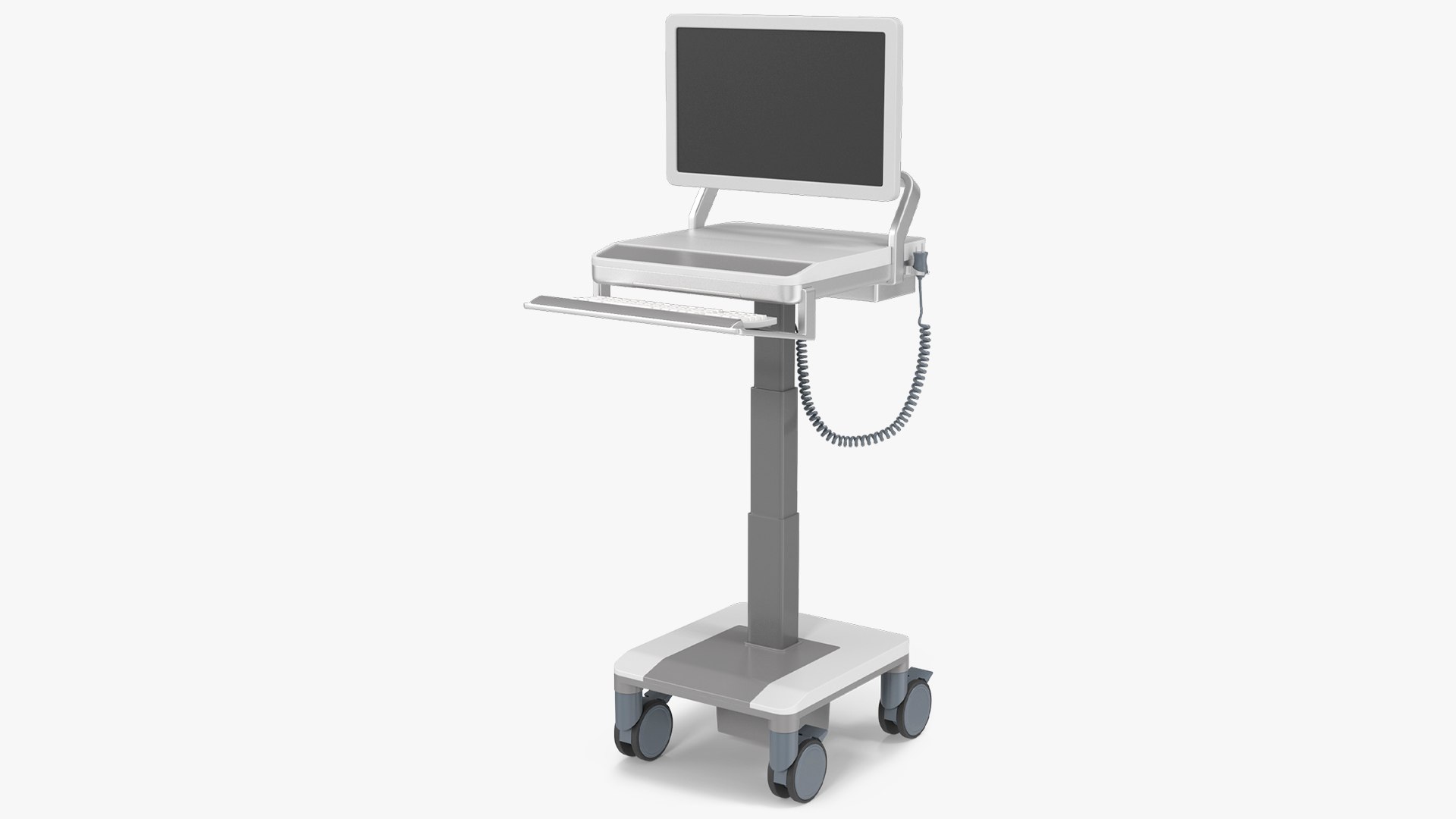 3D Model Medical Computing Workstation Cart White - TurboSquid 2515771