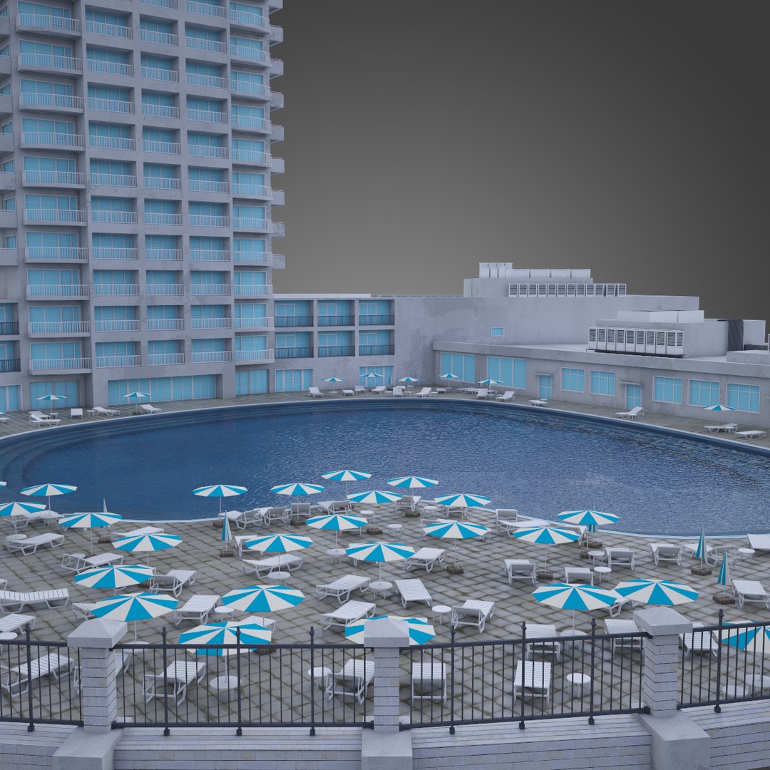 3D beach hotel - TurboSquid 1169178
