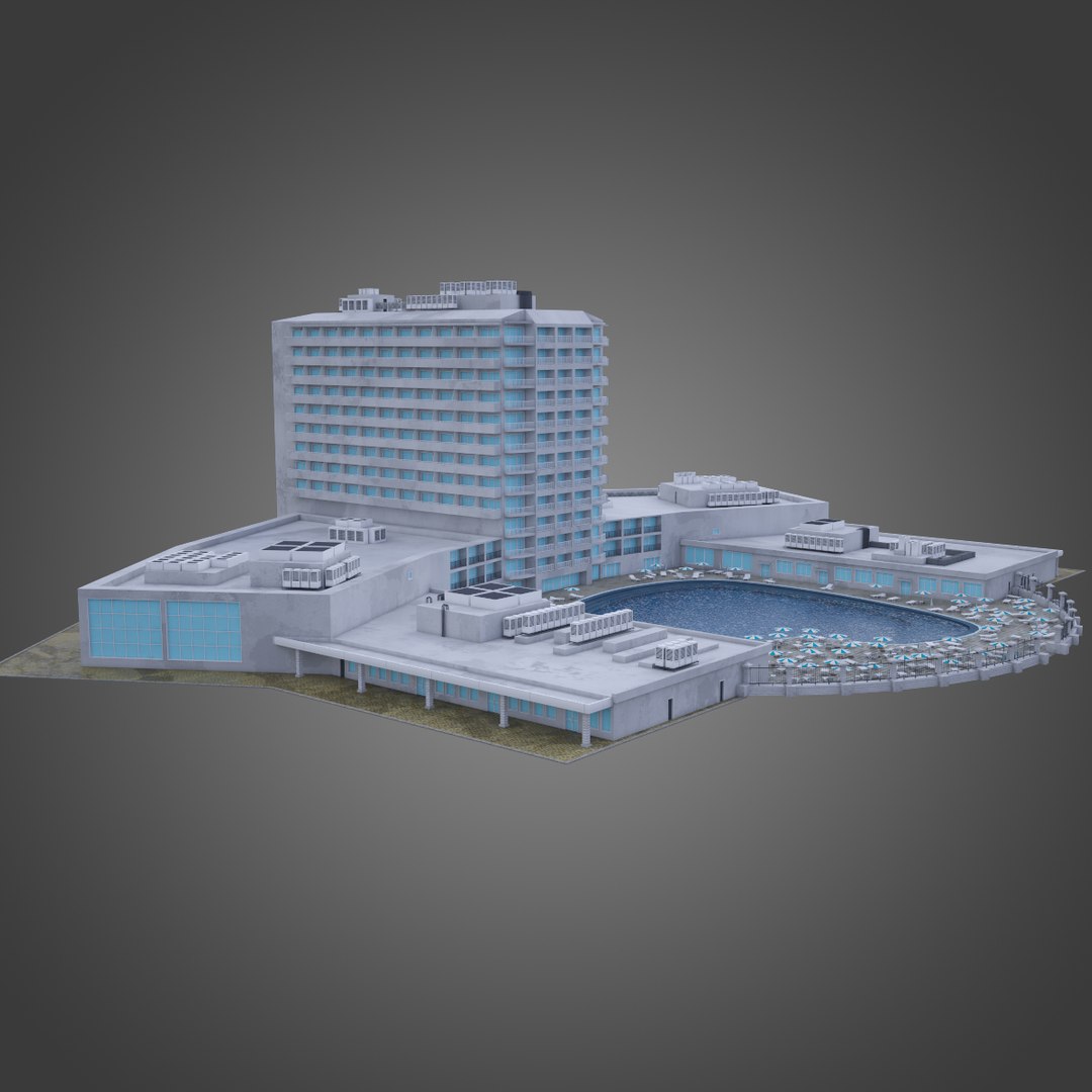 3D beach hotel - TurboSquid 1169178