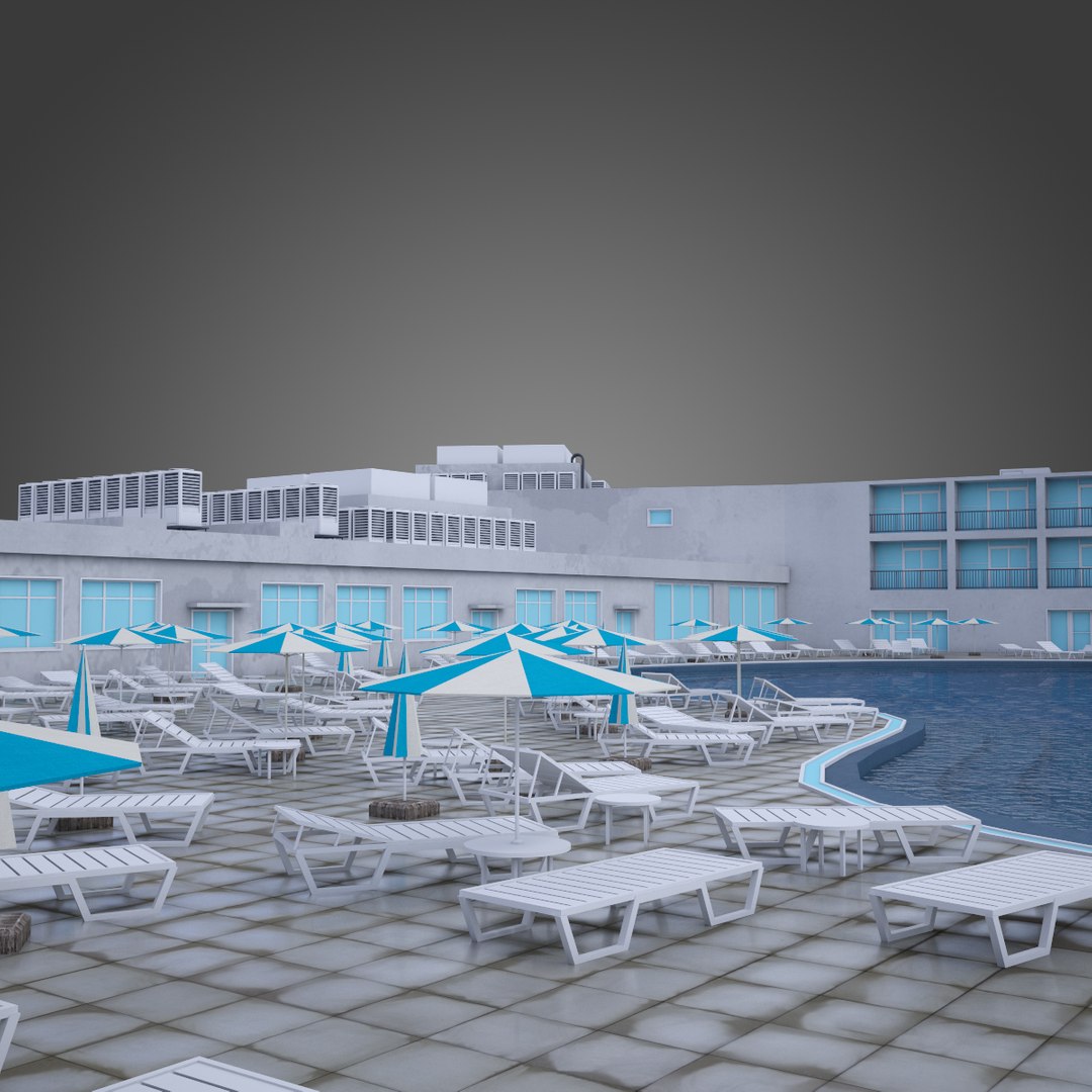 3D beach hotel - TurboSquid 1169178