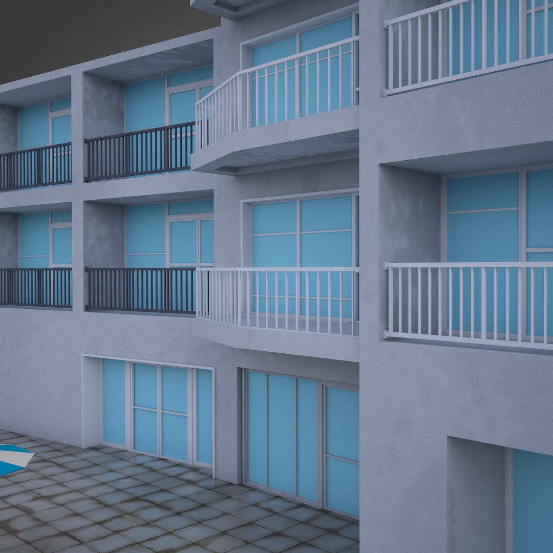 3D beach hotel - TurboSquid 1169178