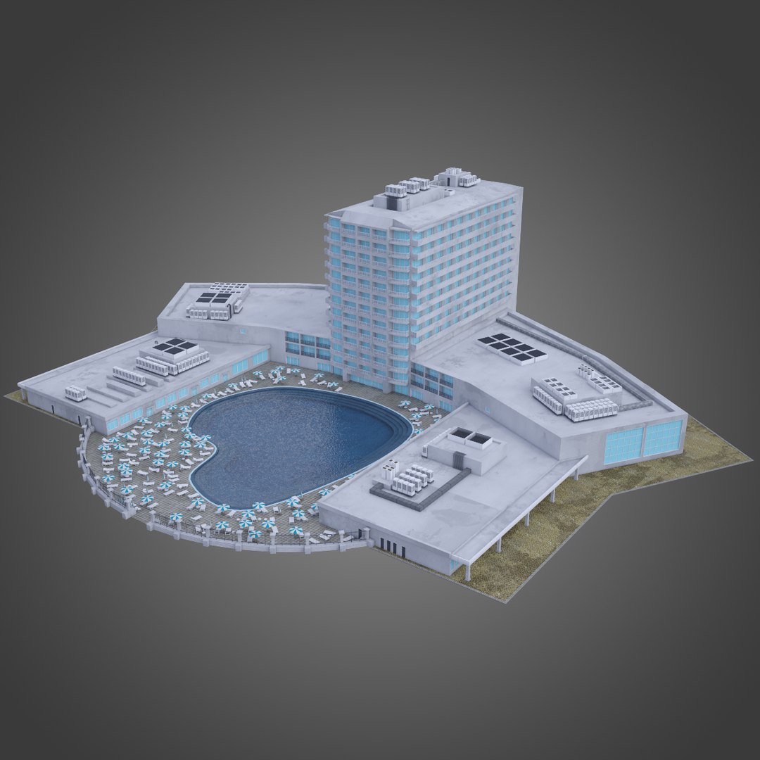 3D beach hotel - TurboSquid 1169178