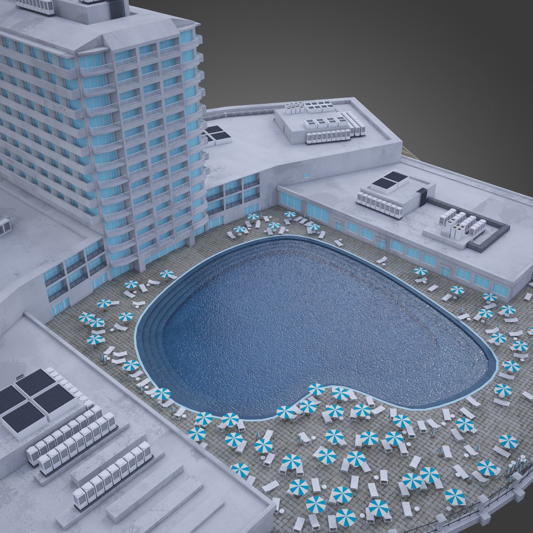 3D beach hotel - TurboSquid 1169178