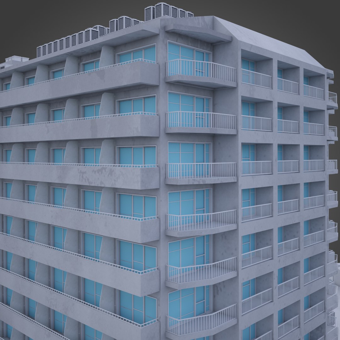 3D beach hotel - TurboSquid 1169178