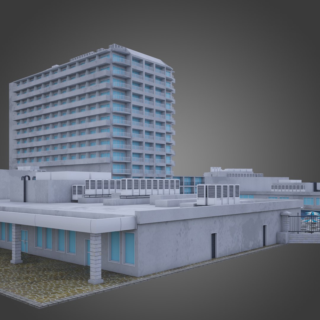 3D beach hotel - TurboSquid 1169178
