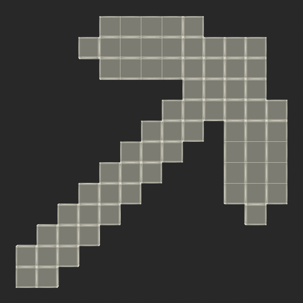 3d minecraft pickaxe model