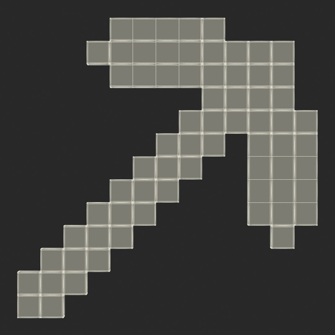 3d Minecraft Pickaxe Model