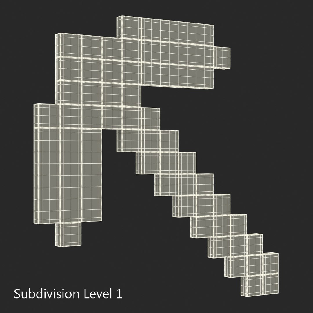 3d Minecraft Pickaxe Model