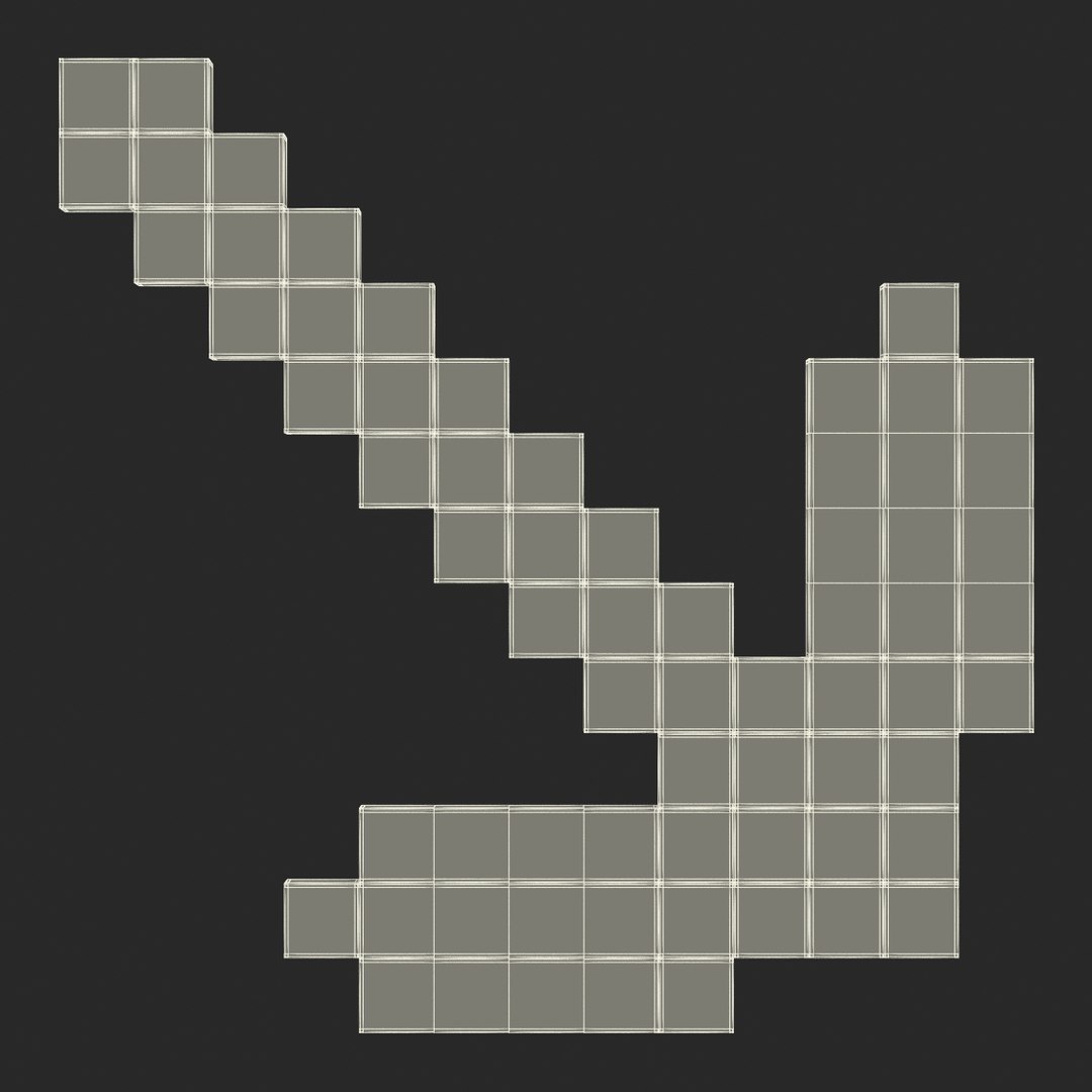 3d Minecraft Pickaxe Model