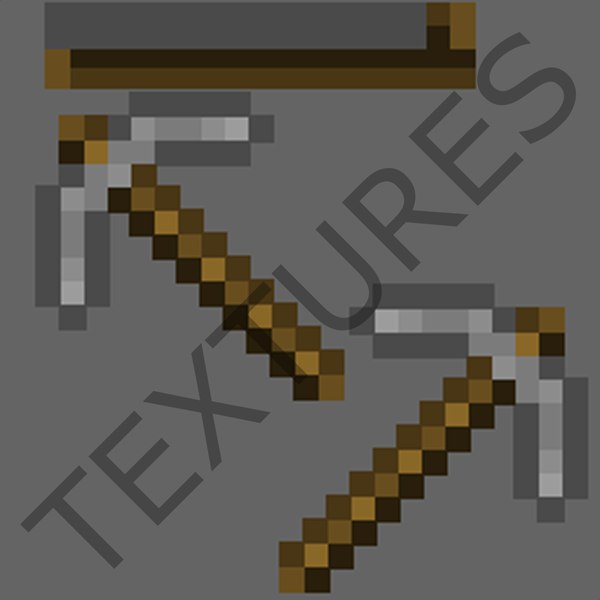 3d minecraft pickaxe model