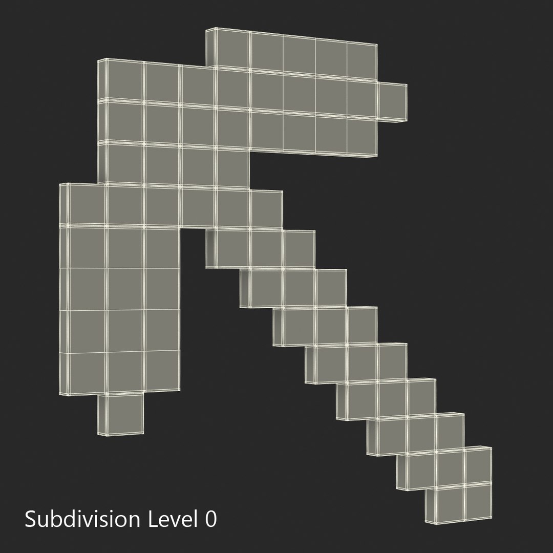 3d Minecraft Pickaxe Model
