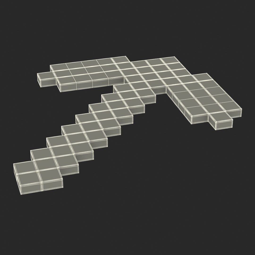 3d Minecraft Pickaxe Model