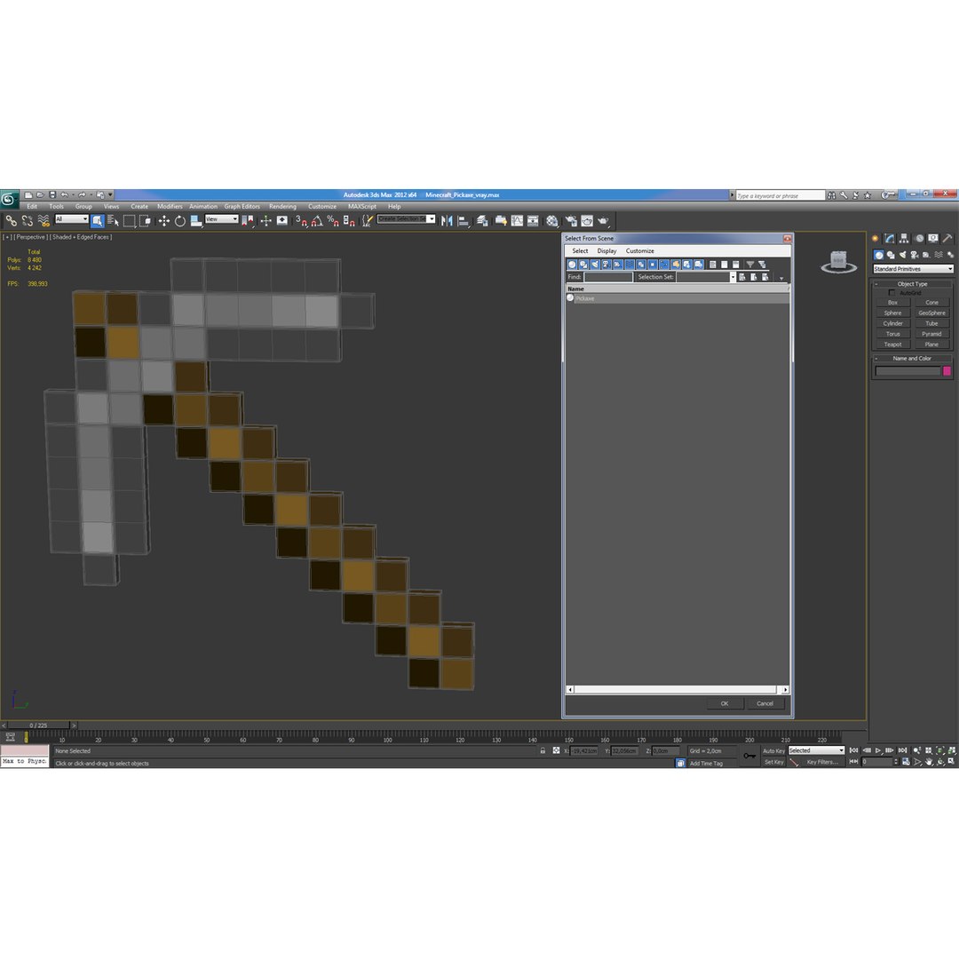 3d Minecraft Pickaxe Model