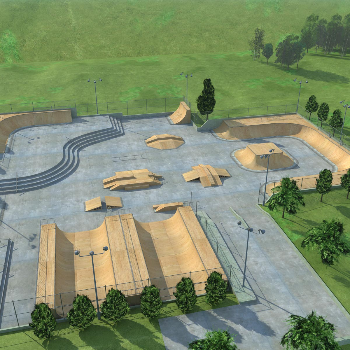 3dsmax skate park outdoor