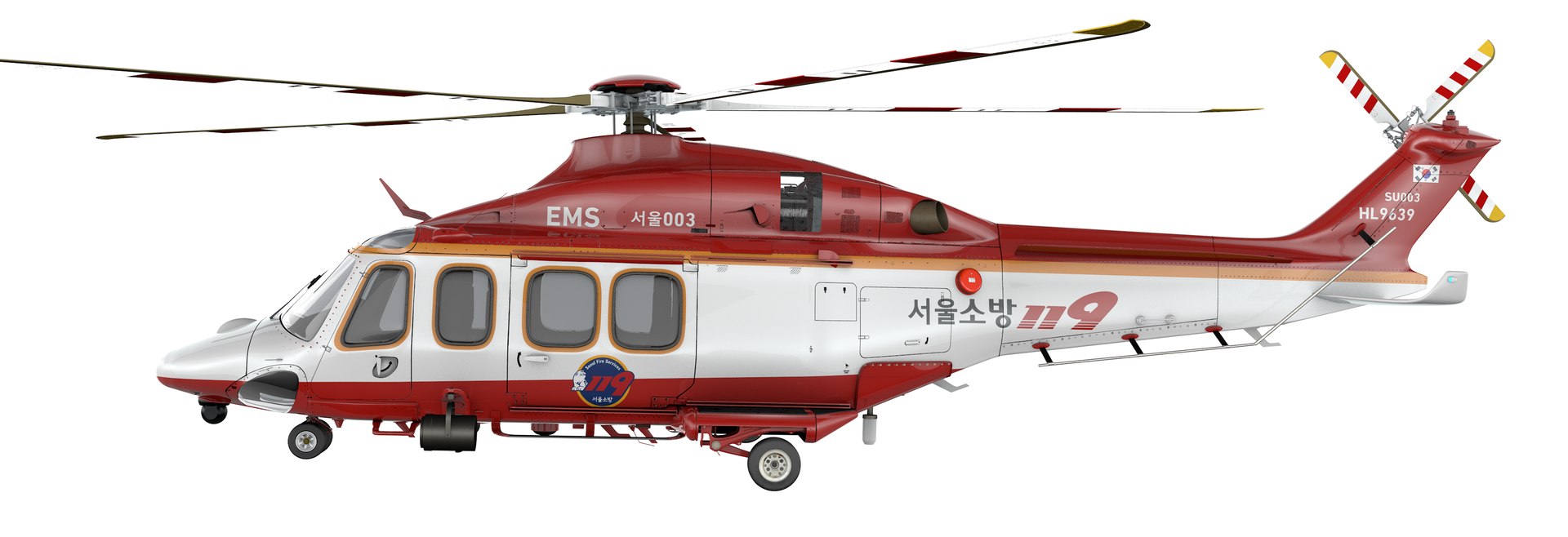 3D Model AW139 Incheon Fire Safety L2158 - TurboSquid 2253738