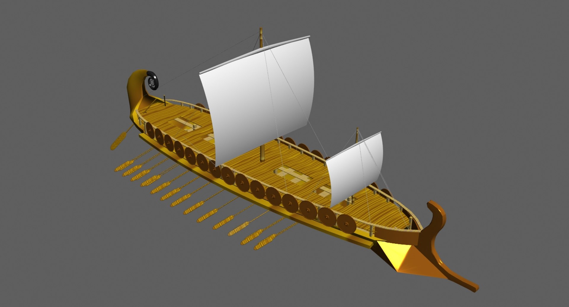 3ds Max Sailing Ship Greeks