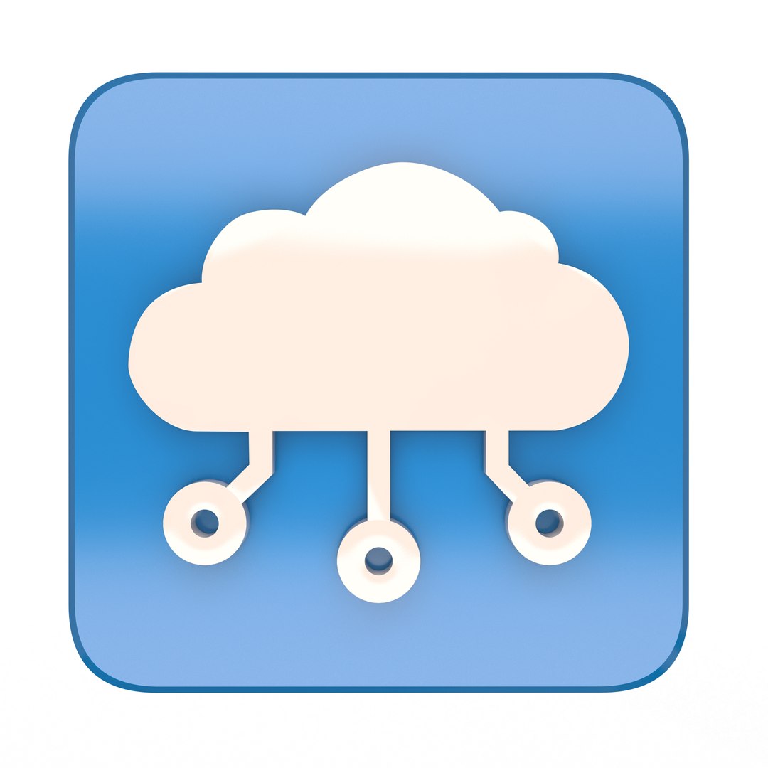 3D Digital Cloud Icon Model - TurboSquid 1856156