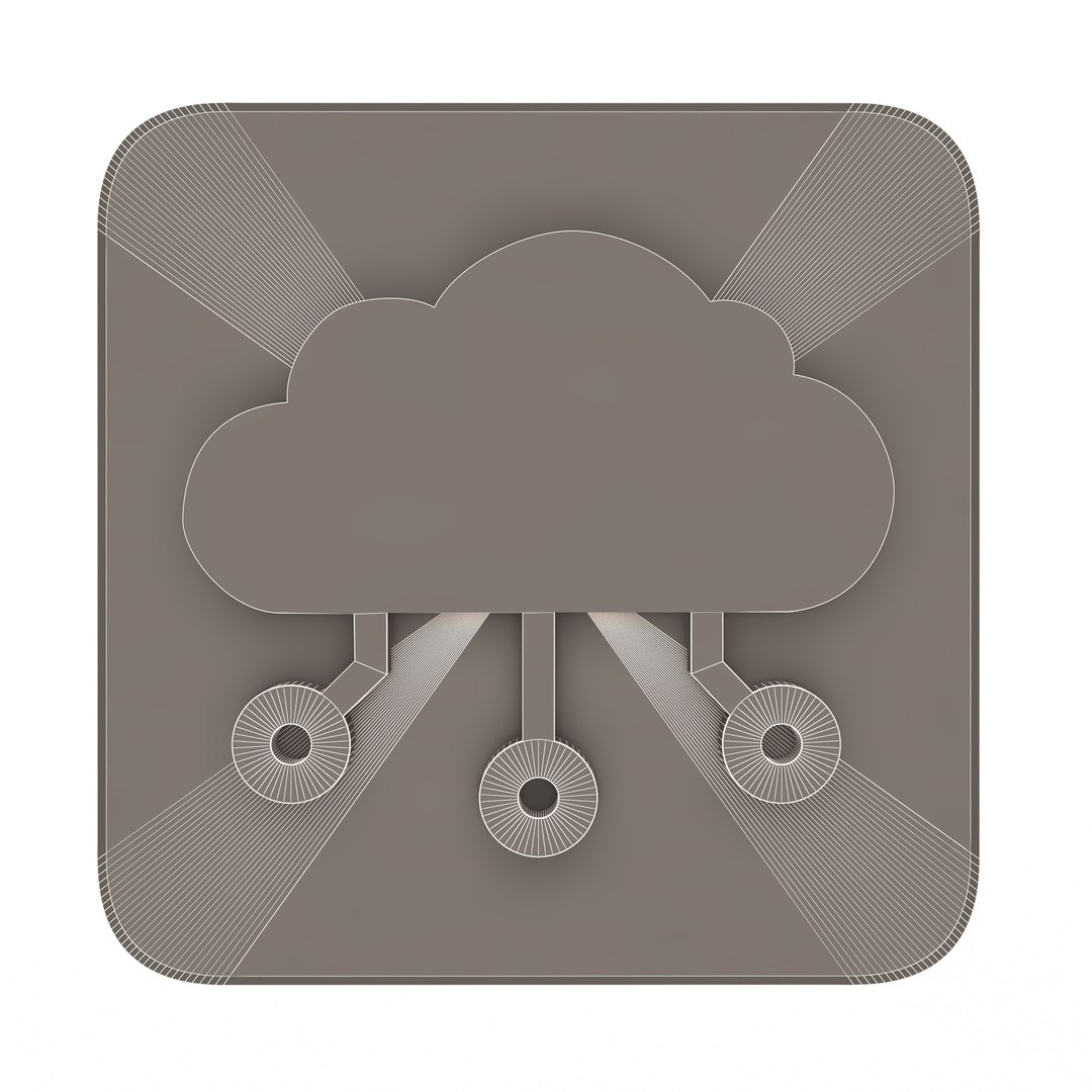 3D Digital Cloud Icon Model - TurboSquid 1856156