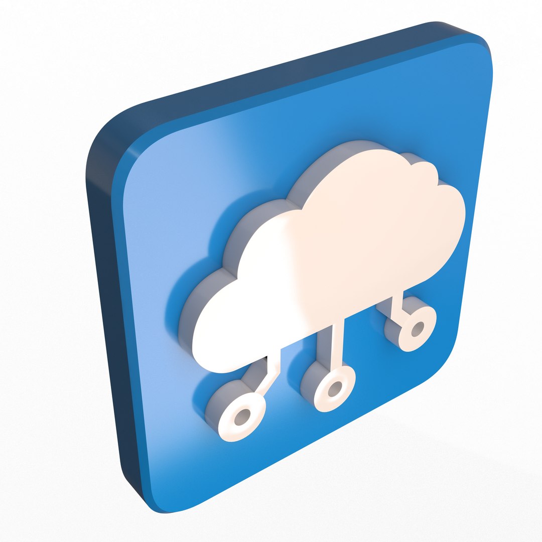 3D Digital Cloud Icon Model - TurboSquid 1856156