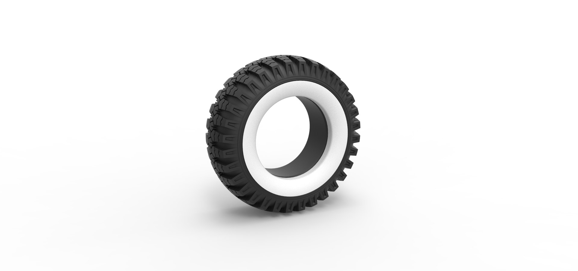 3D Model Diecast Military Whitewall Tire Scale 1 To 25 - TurboSquid 2110643