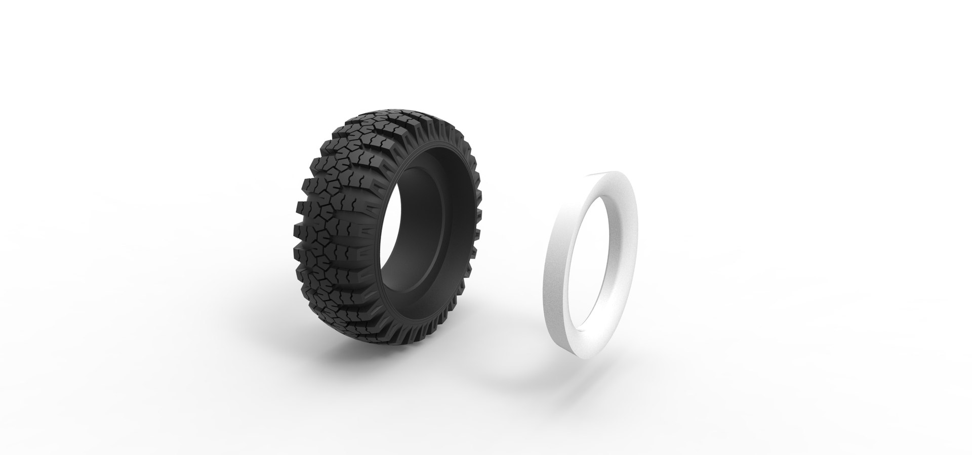 3D model Diecast military whitewall tire Scale 1 to 25 - TurboSquid 2110643