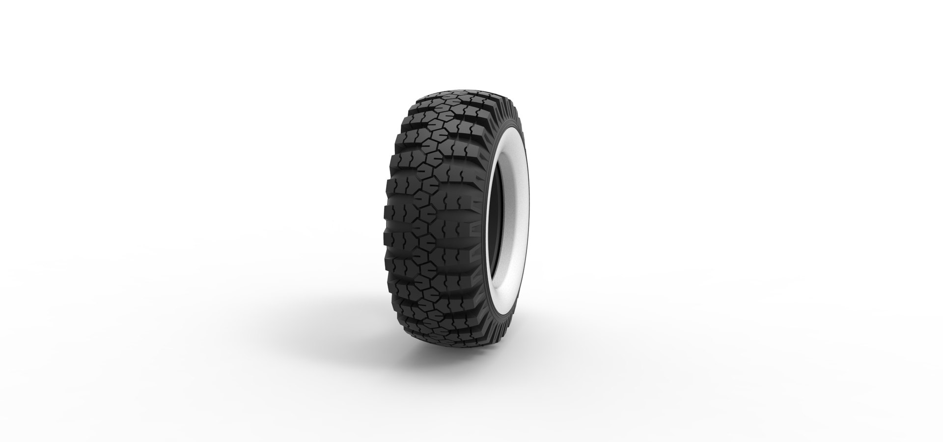 3D Model Diecast Military Whitewall Tire Scale 1 To 25 - TurboSquid 2110643