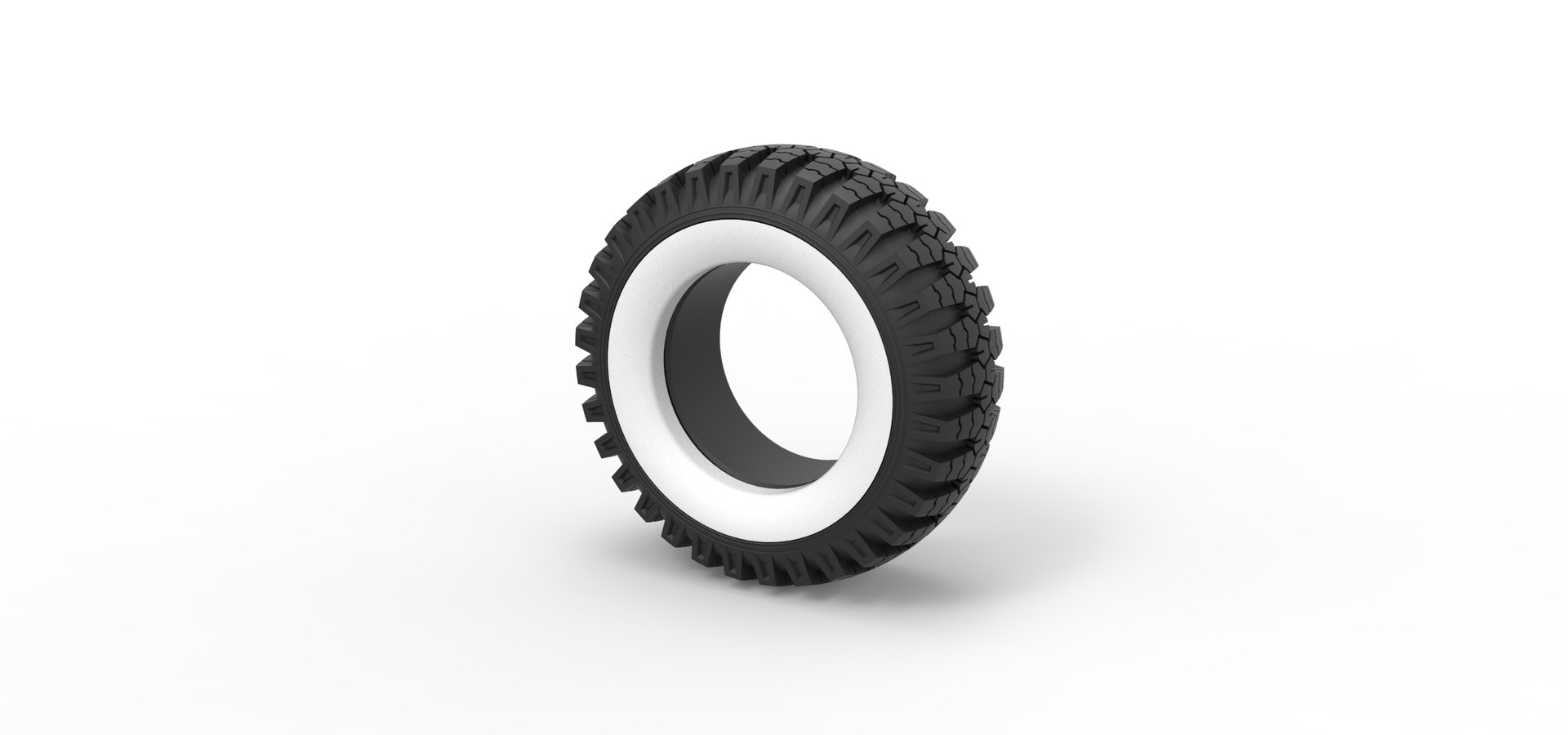 3D Model Diecast Military Whitewall Tire Scale 1 To 25 - TurboSquid 2110643