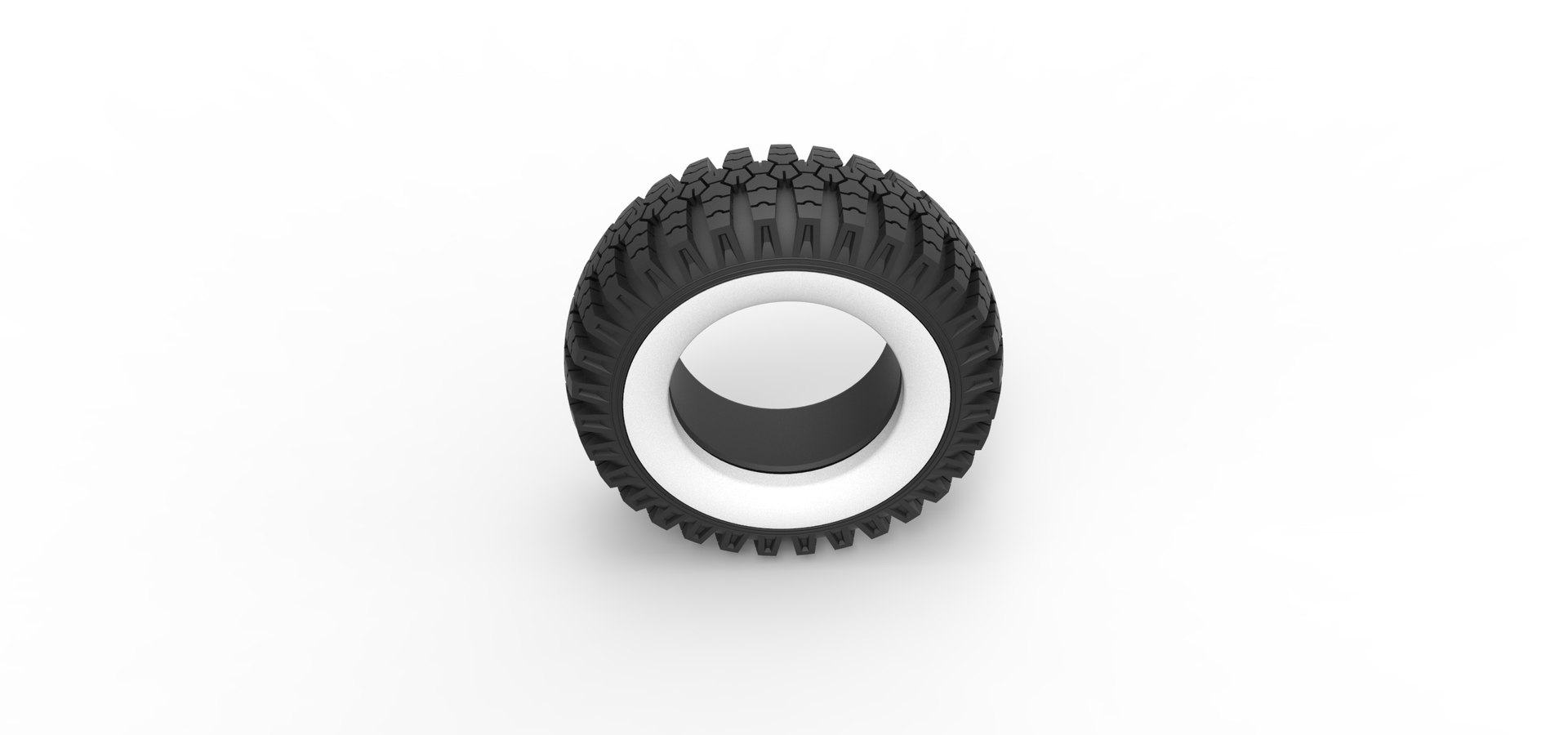 3D Model Diecast Military Whitewall Tire Scale 1 To 25 - TurboSquid 2110643