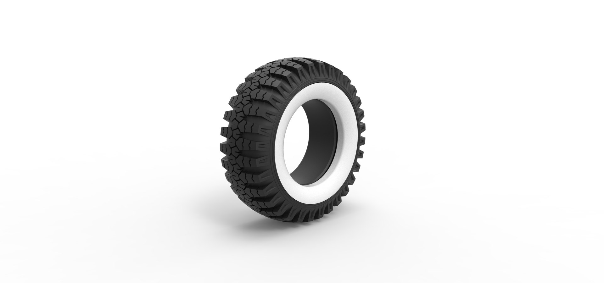 3D Model Diecast Military Whitewall Tire Scale 1 To 25 - TurboSquid 2110643