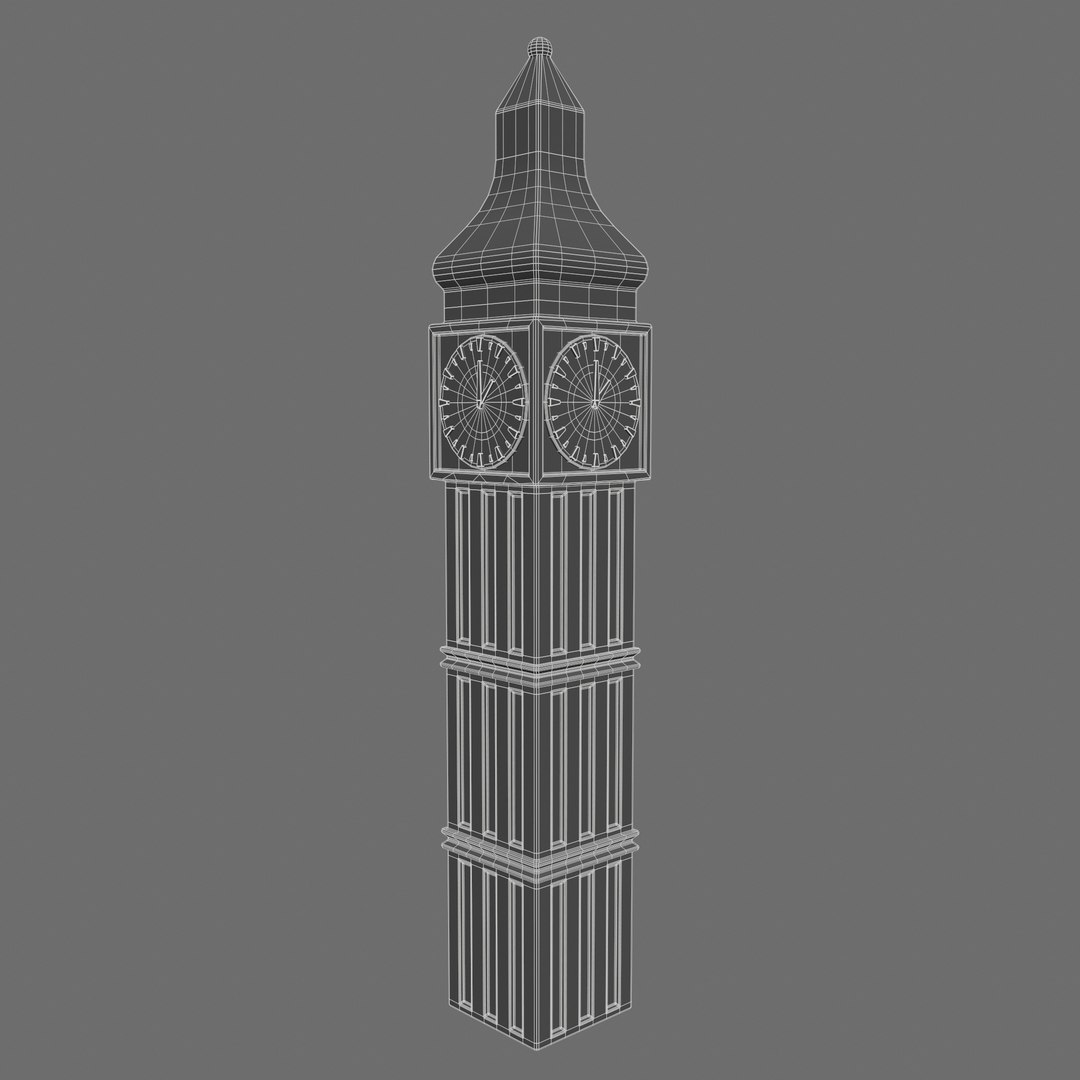 Big Ben Tower Cartoon Low Poly 3D Model - TurboSquid 2227475