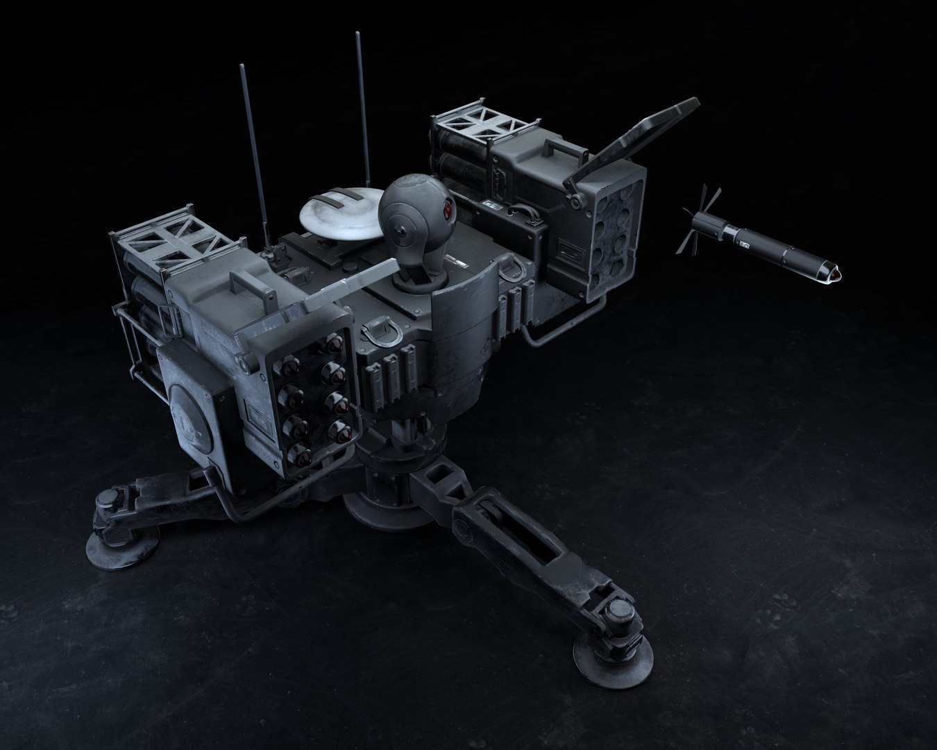 3d 3ds missile turret