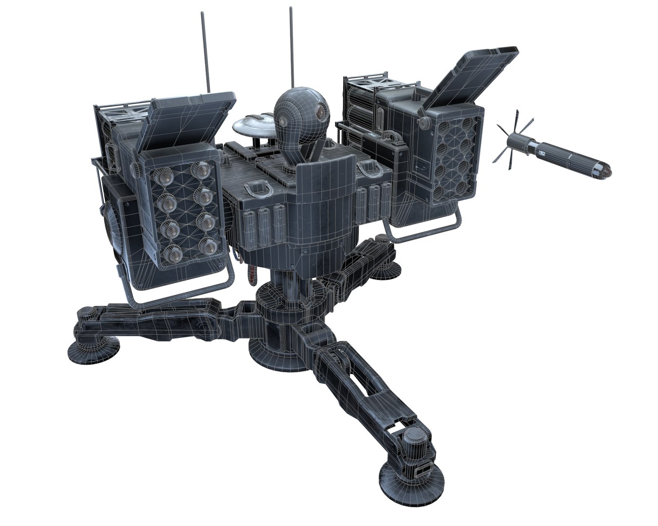 3d 3ds missile turret