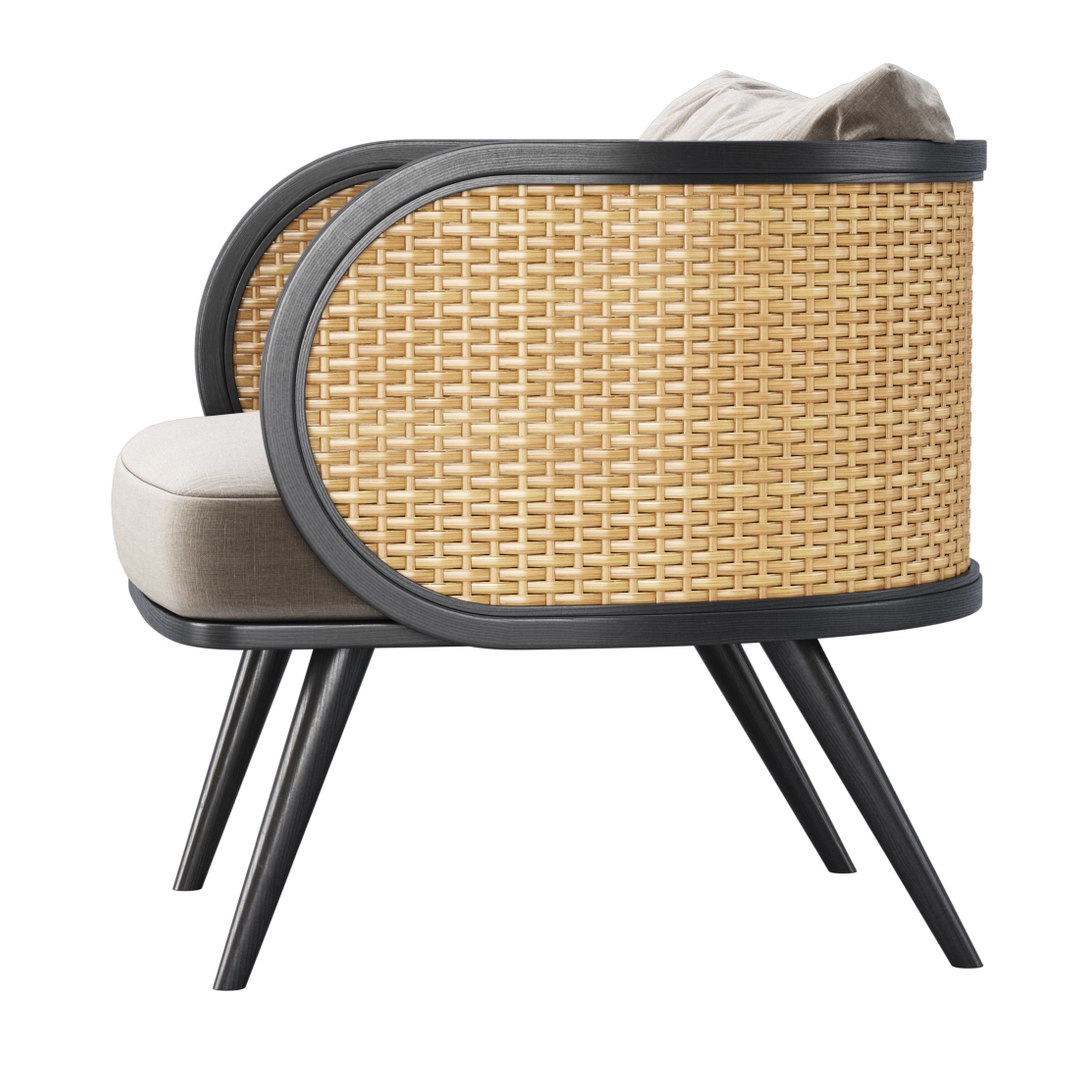 Victoria Wooden Rattan Furniture Collection BA70 Model - TurboSquid 1810799