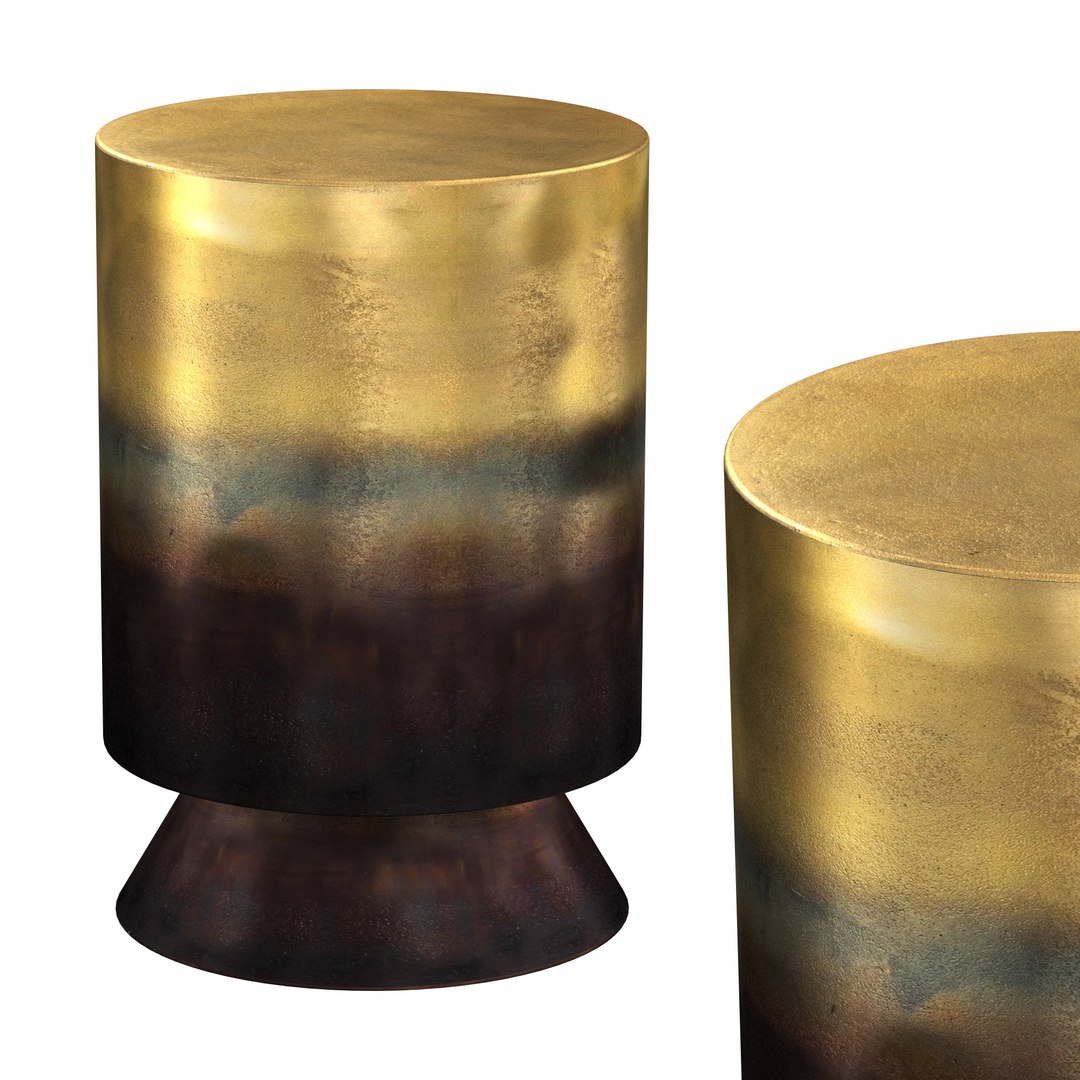 Antonella Rustic Brass Ombre End Table 3D - TurboSquid 2301432