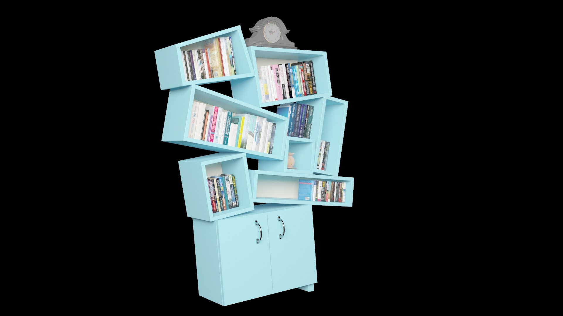 Render Bookshelf Tectonic Bookcase With Books 3D Model - TurboSquid 1953247