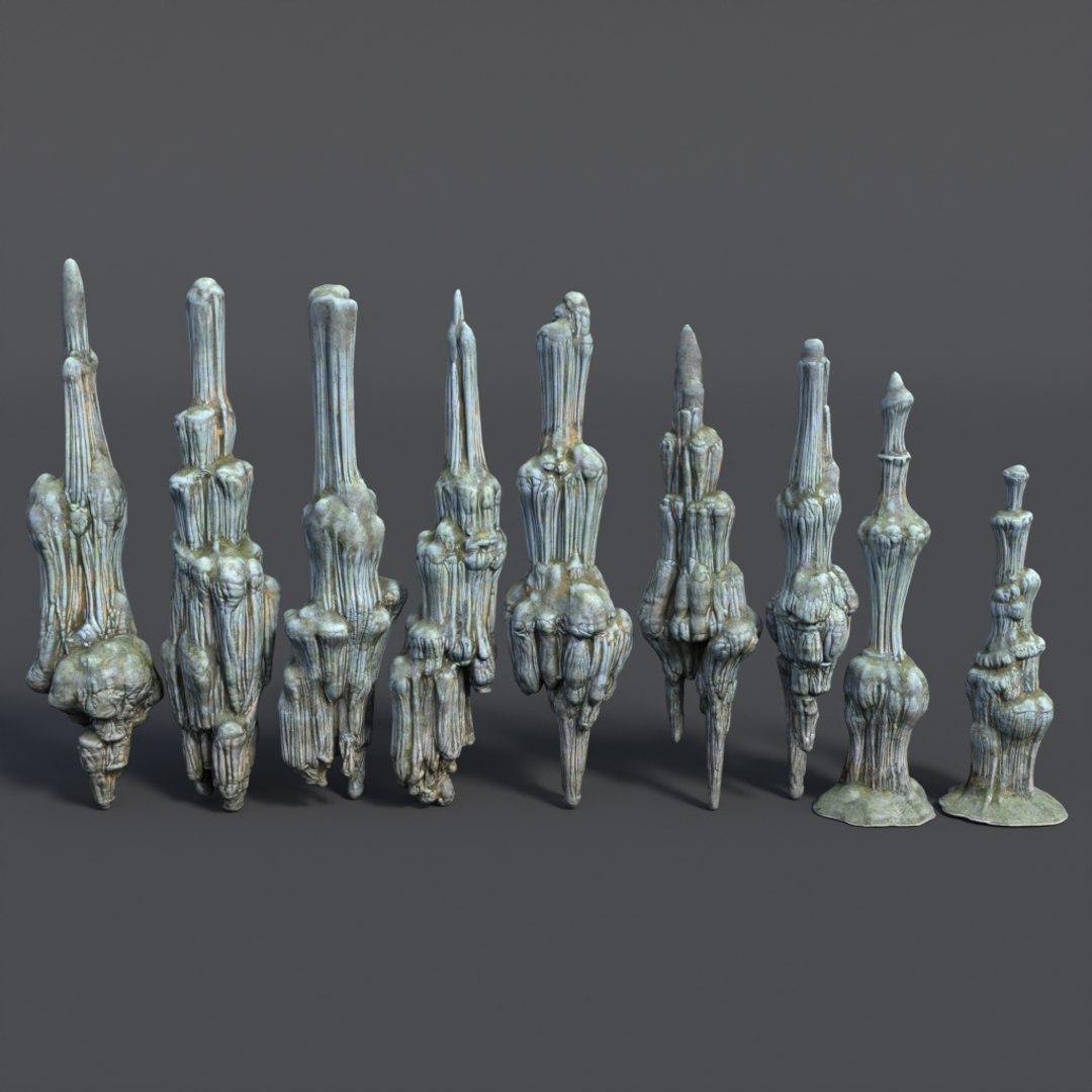 3D Model 9 Modular Cave Columns - 250215 - TurboSquid 2356283