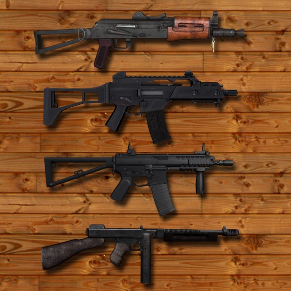 modelo 3d 4 armas de fuego de alta precisión modelo. - TurboSquid 1173530