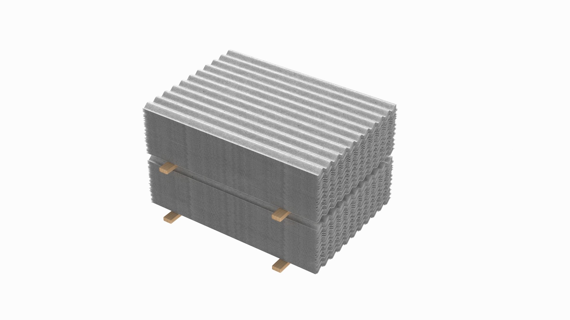 3D Concrete Roof Tiles On Wood Planks Model - TurboSquid 2311489