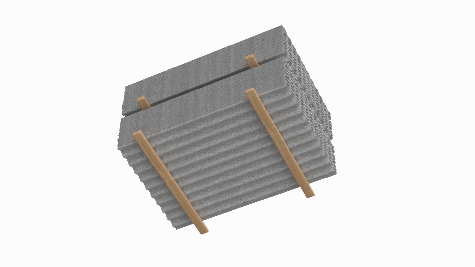 3D Concrete Roof Tiles On Wood Planks Model - TurboSquid 2311489